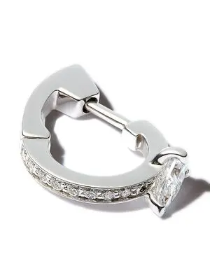 REPOSSI 18ct White Gold Serti Sur Vide Diamond Earring - Silver