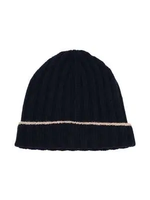 Brunello Cucinelli Ribbed-knit Cashmere Beanie Hat - Blue