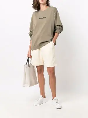 Nanushka Embroidered Logo Organic Cotton Shorts