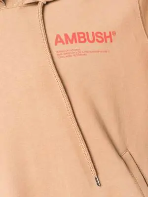 AMBUSH Logo-print Hoodie - Neutrals