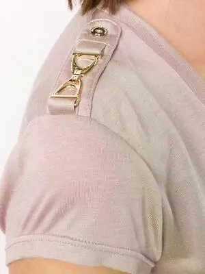 Elisabetta Franchi Chain Detail V-neck T-shirt