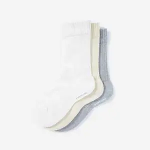 Everlane Organic Cotton Ribbed Crew Sock 3-Pack Neutral Multi