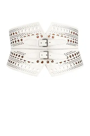 Alaïa Double Buckle Vienne Motif Belt - Blanc Optique