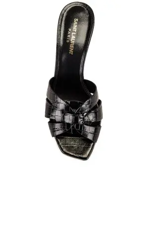 Saint Laurent Tribute Embossed Croc Mules