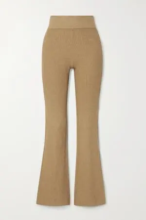 FRAME Ribbed Cotton-blend Flared Pants