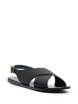 ANCIENT GREEK SANDALS Maria Crossover-strap Sandals - Black