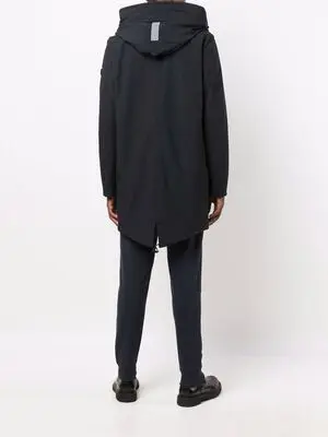 Peuterey Logo Patch Hooded Coat - Black