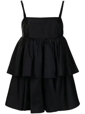 MACGRAW Conversation Tiered Mini Dress - Black