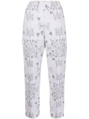 MACGRAW Butterfly Print Trousers - White