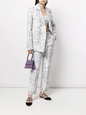 MACGRAW Butterfly Print Trousers - White