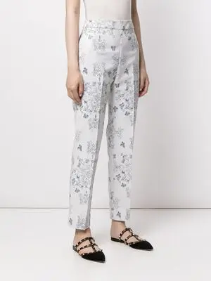 MACGRAW Butterfly Print Trousers - White