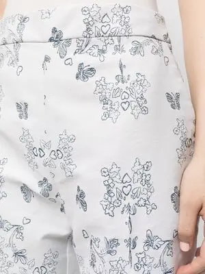 MACGRAW Butterfly Print Trousers - White