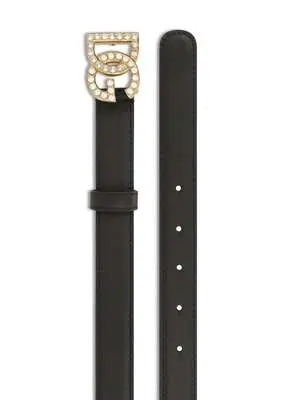Dolce & Gabbana Dg-logo Leather Belt - Black