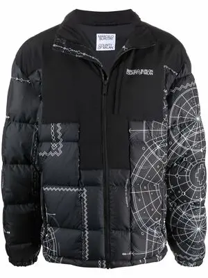Marcelo Burlon County Of Milan Astral Puffer Jacket In Black - 70