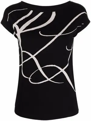 Ralph Lauren Oversized Logo Print Top - Black