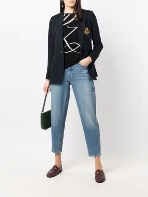 Ralph Lauren Oversized Logo Print Top - Black