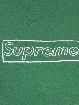 Supreme X Kaws Chalk Logo Crew Neck T-shirt - Green
