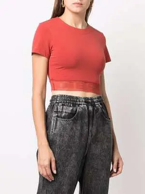 DIESEL® Mesh-panel Cropped T-shirt