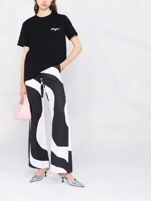 MSGM Chest-logo Crewneck T-shirt - Black