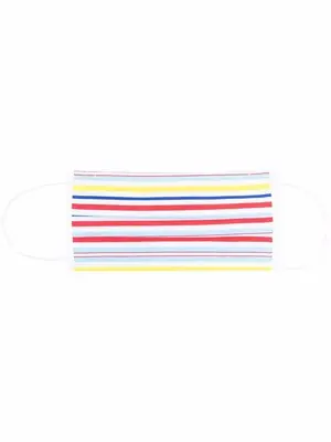 Fedeli Stripe-print Face Mask - White