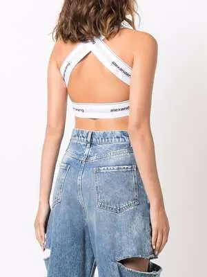 Alexander Wang Logo-tape Cropped Top