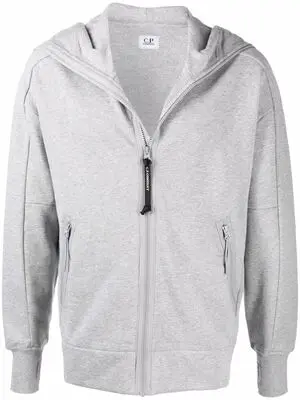 C.P. COMPANY Raised Fleece Zip-up Hoodie - Grey