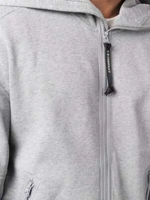 C.P. COMPANY Raised Fleece Zip-up Hoodie - Grey