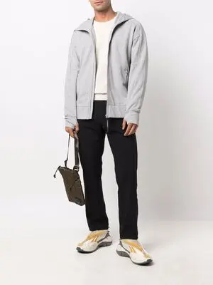 C.P. COMPANY Raised Fleece Zip-up Hoodie - Grey