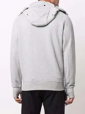 C.P. COMPANY Raised Fleece Zip-up Hoodie - Grey
