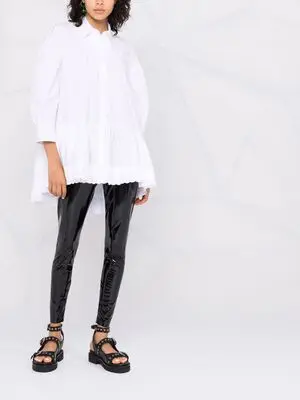 Red Valentino High-waisted Vinyl-effect Trousers