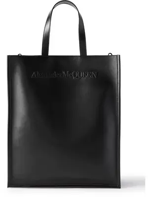 Alexander McQueen North South Logo-embossed Leather Tote Bag