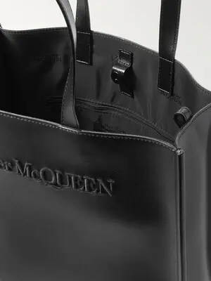 Alexander Mcqueen North South Logo-Embossed Leather Tote Bag