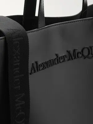 Alexander Mcqueen North South Logo-Embossed Leather Tote Bag