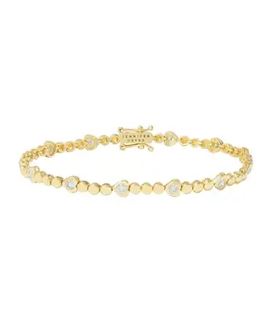 JENNIFER MEYER Mini Bezel And Heart 18-karat Diamond Tennis Bracelet