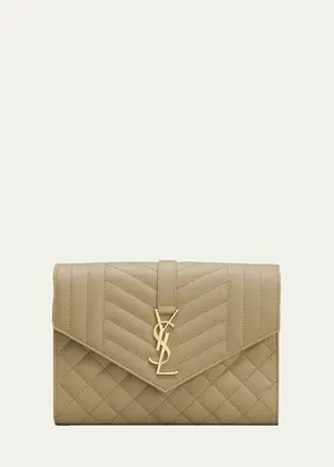 Saint Laurent Envelope YSL Clutch Bag 2826 Greyish Brow