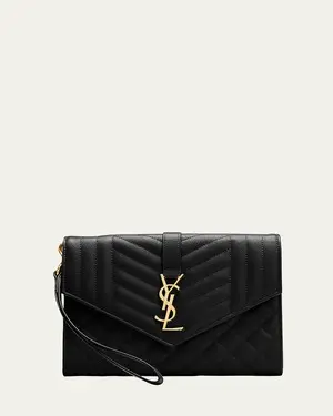 Saint Laurent Envelope Clutch Bag - Nero