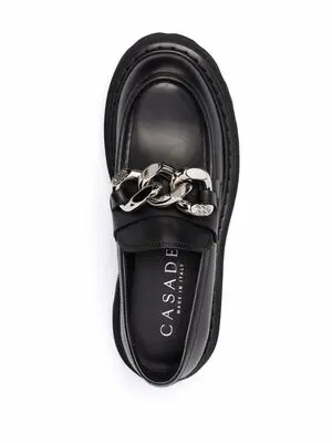 Casadei Chain-detail Chunky Leather Loafers