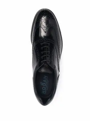 Hogan Leather Lace-up Oxford Shoes - Black