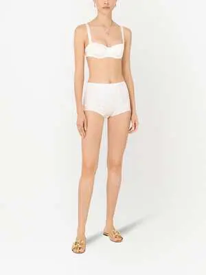 Dolce & Gabbana High-waisted Satin Briefs - White