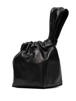 JIL SANDER Drawstring Leather Clutch Bag