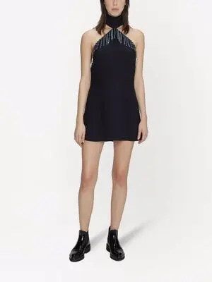 CHRISTOPHER KANE Crystal-trim Halterneck Dress