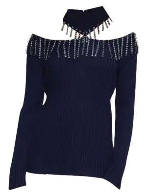 CHRISTOPHER KANE Crystal-embellished Virgin Wool Jumper