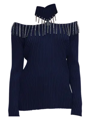 CHRISTOPHER KANE Crystal-embellished Virgin Wool Jumper