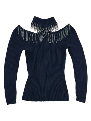 CHRISTOPHER KANE Crystal-embellished Virgin Wool Jumper