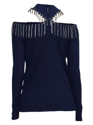 CHRISTOPHER KANE Crystal-embellished Virgin Wool Jumper