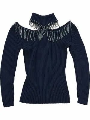 CHRISTOPHER KANE Crystal-embellished Virgin Wool Jumper