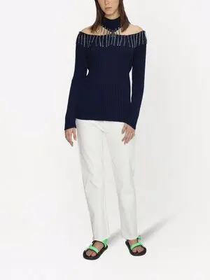 CHRISTOPHER KANE Crystal-embellished Virgin Wool Jumper