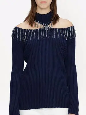 CHRISTOPHER KANE Crystal-embellished Virgin Wool Jumper