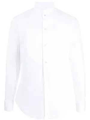 Giorgio Armani Long-sleeved Cotton Shirt - White
