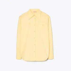 Tory Burch Cotton Poplin Shirt Dark Vanilla Custard